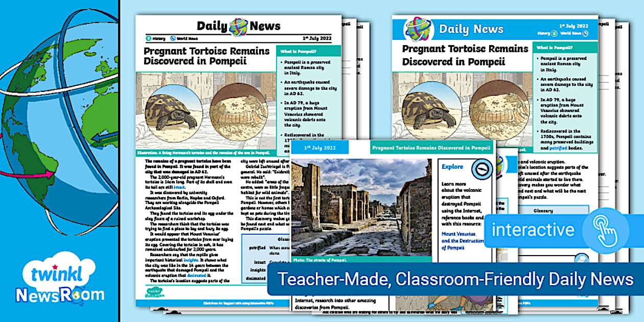 Ancient Tortoise Found in Pompeii: KS2 Reading Comprehension