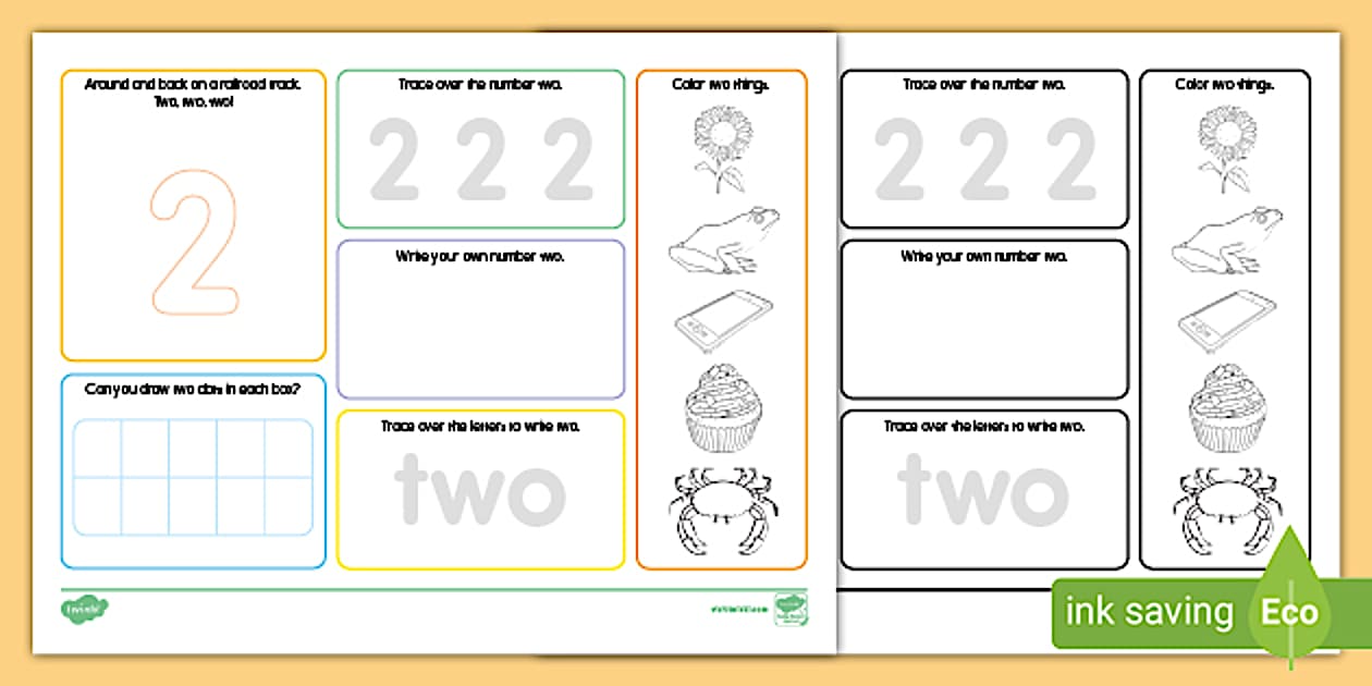 Number Two Mat Worksheet (teacher made) - Twinkl