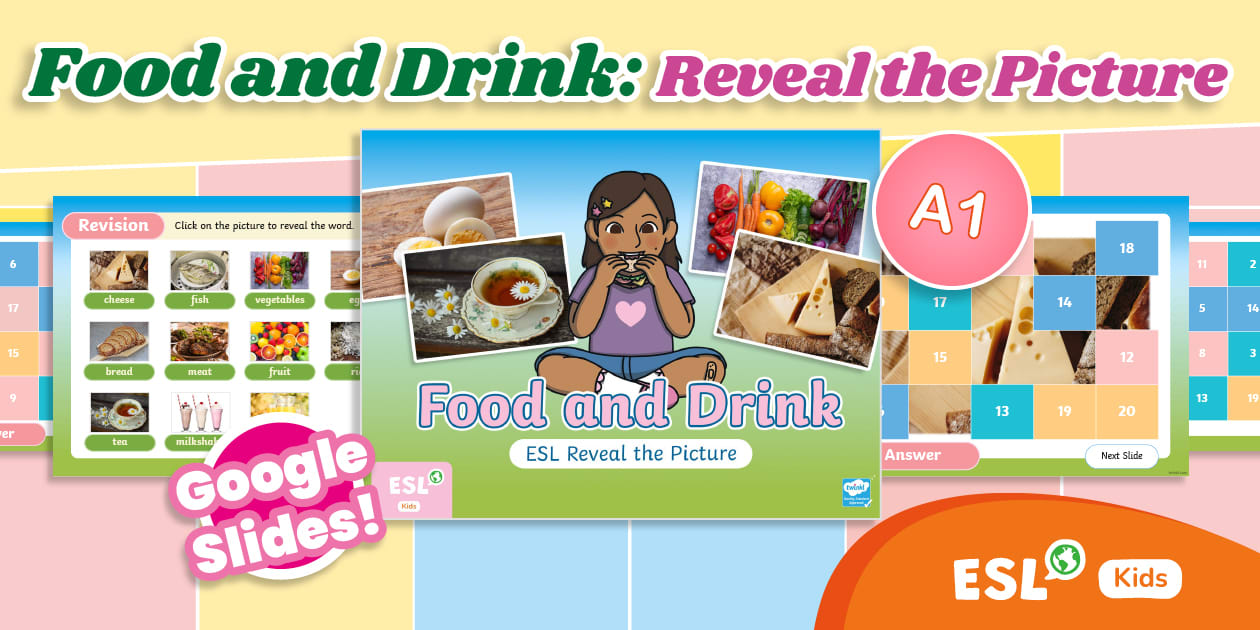 ESL Food & Drink: Reveal {Kids}