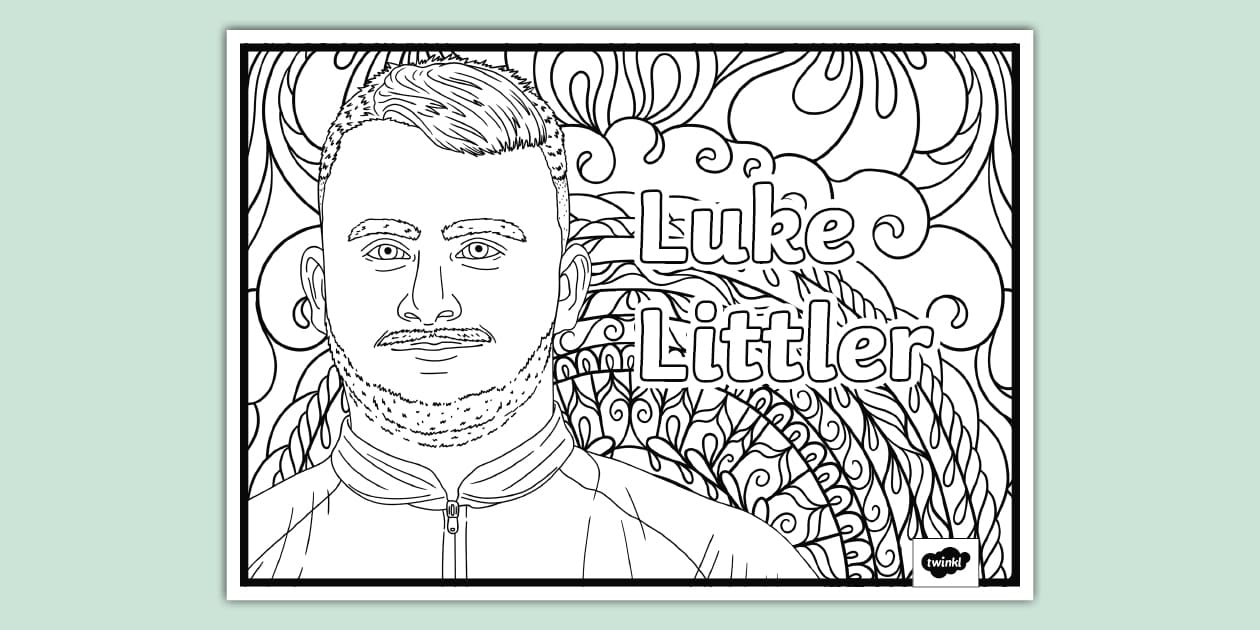 Luke Littler Mindfulness Colouring Poster - KS2 - Twinkl