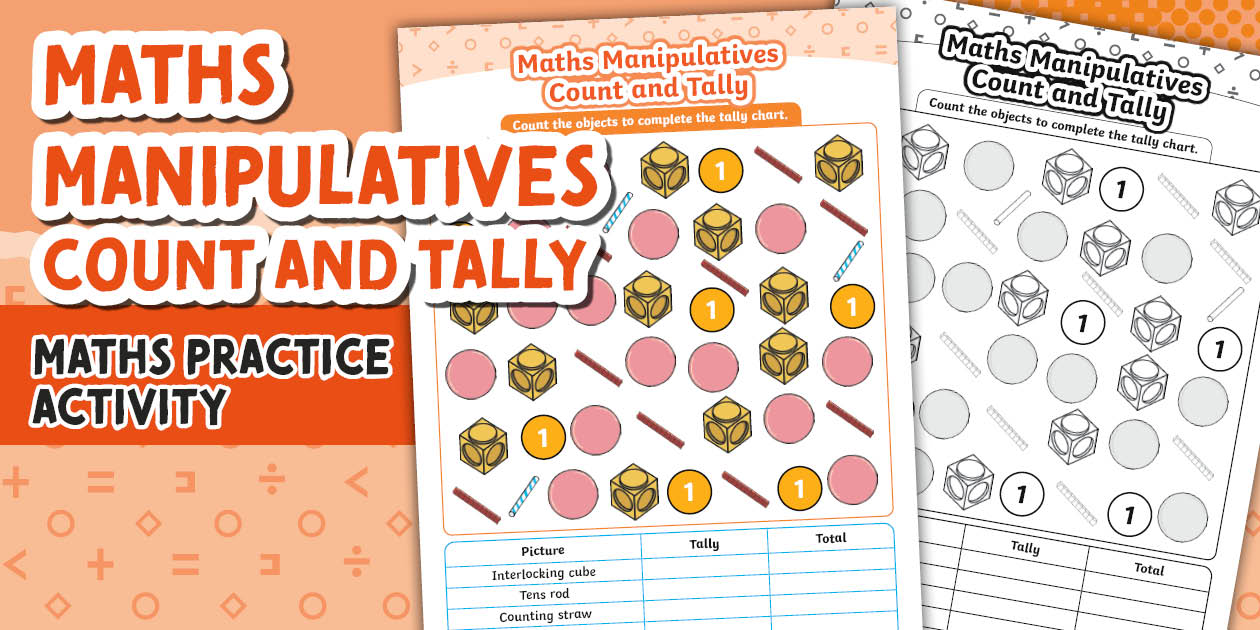 Maths Manipulatives Count and Tally Worksheet
