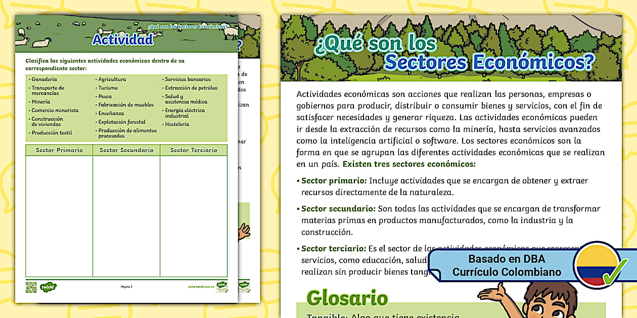 Actividad Sectores Económicos para Niños