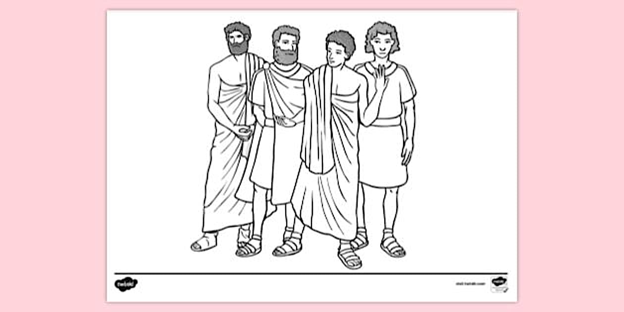 Athenian Men Colouring Sheet | Primary Resources - Twinkl
