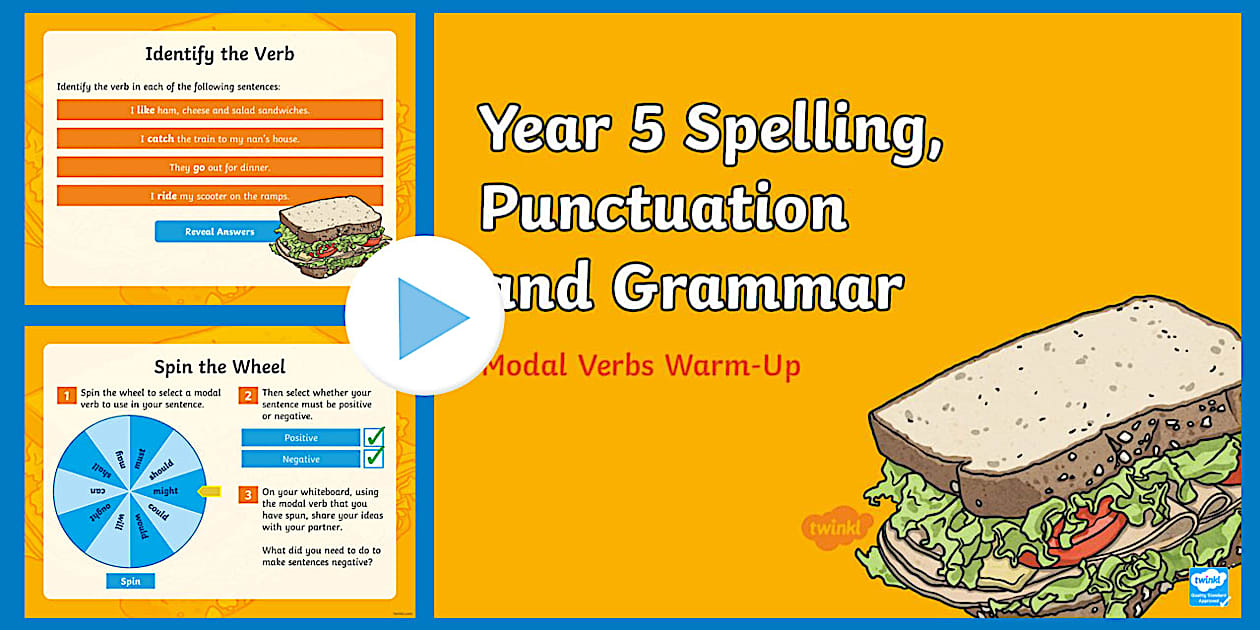 Year 5 Modal Verbs Warm-Up PowerPoint (teacher made)