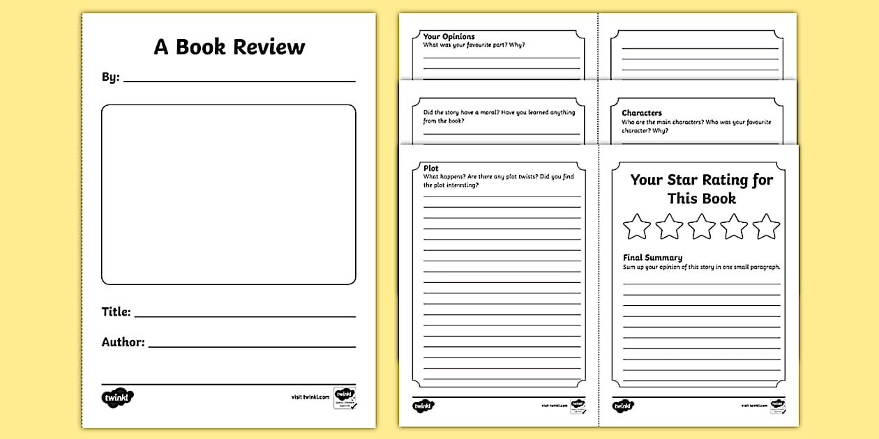 Book Review Writing Frame Booklet KS2 (teacher made)