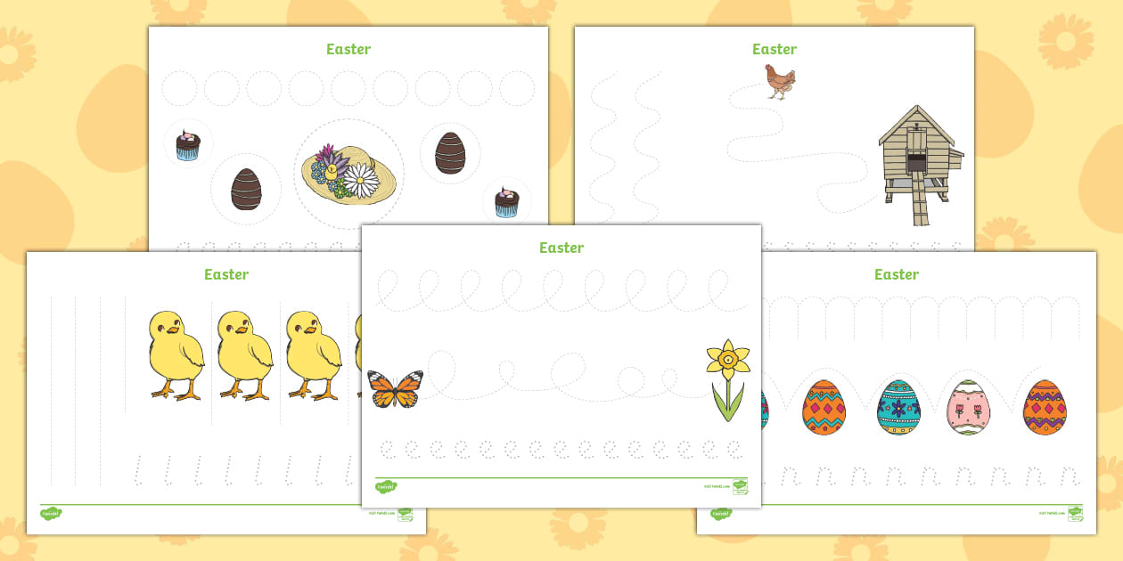 Easter Pencil Control Worksheets - Twinkl