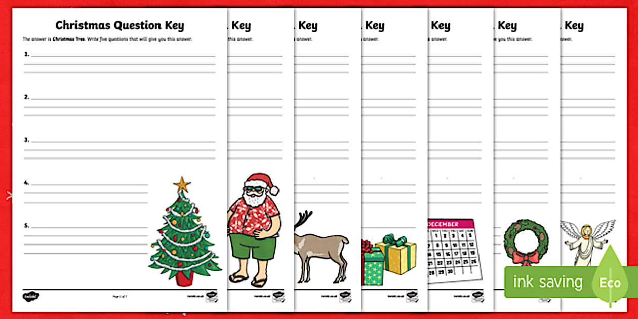 Christmas Question Keys Worksheet / Worksheet-Australia