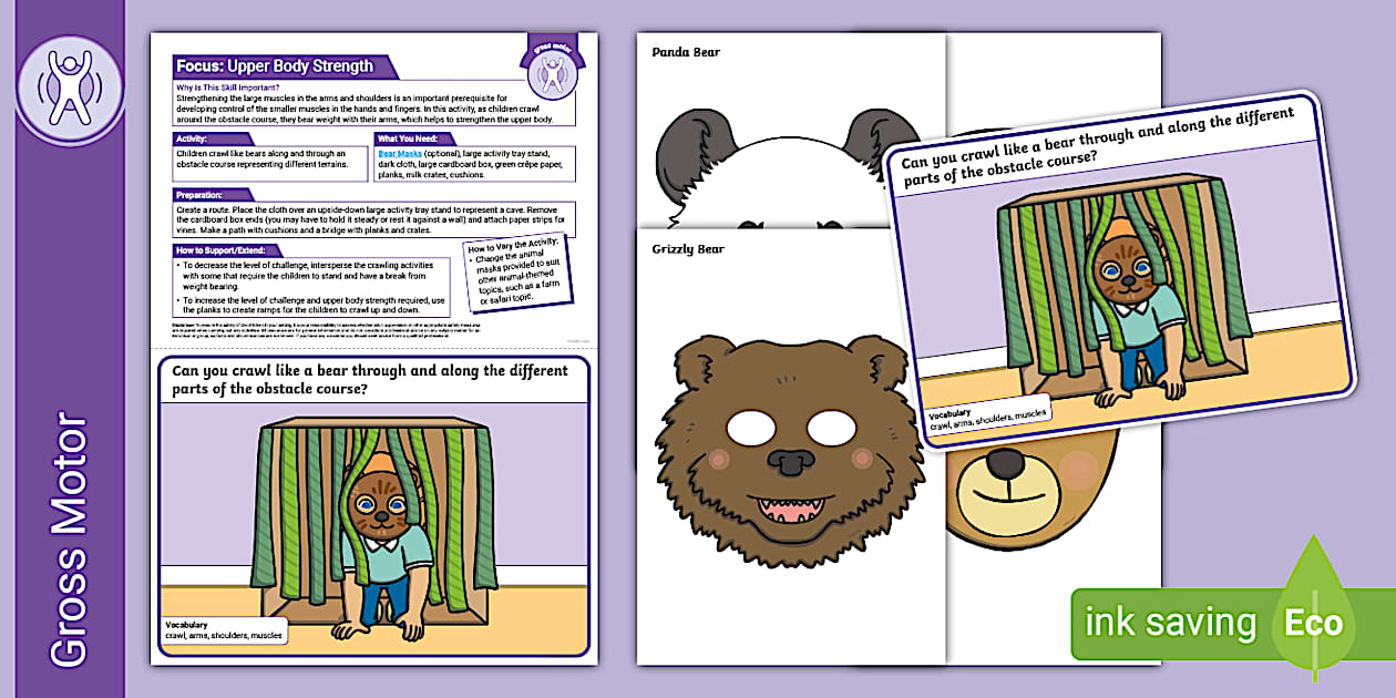 Bear-Themed Gross Motor Activity: Bear's Crawling Adventure