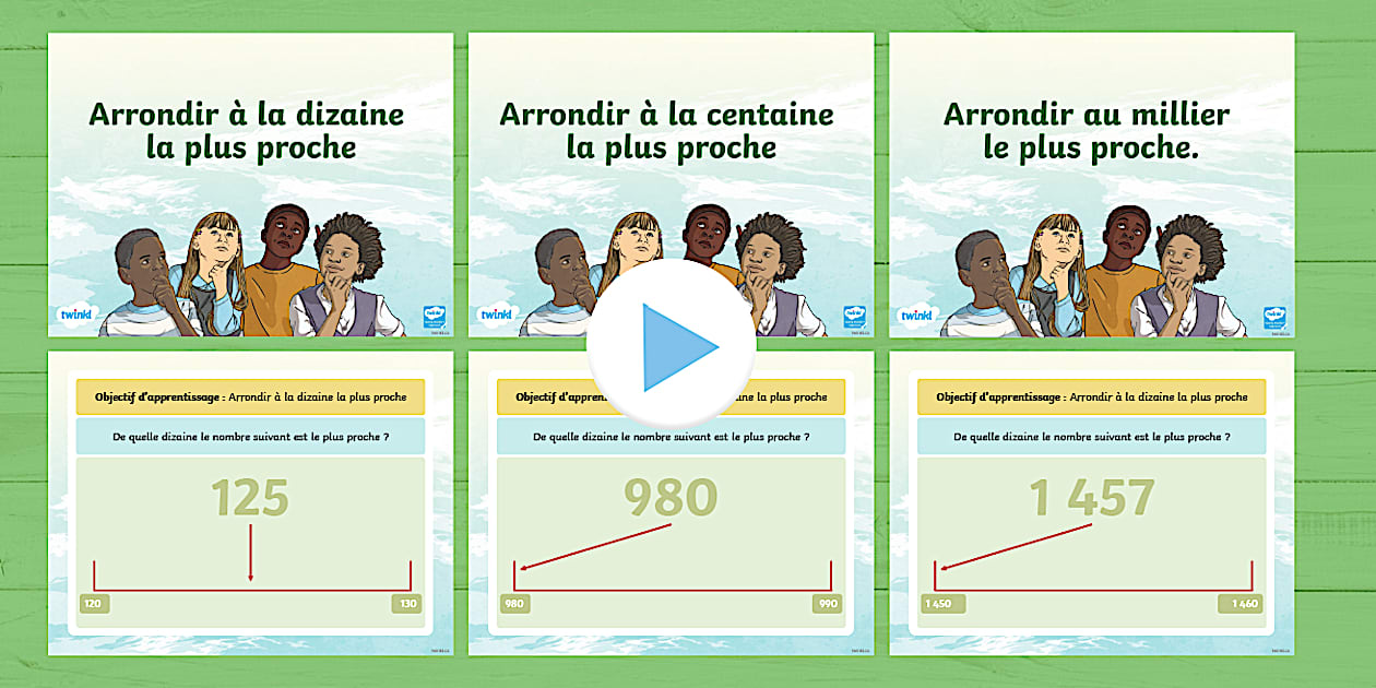 Rounding to the Nearest 10, 100, 1000 PowerPoint French