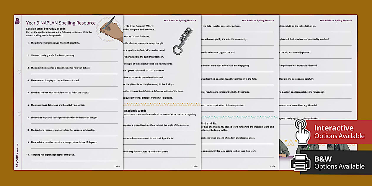 Year 9 NAPLAN Spelling Resource - Twinkl