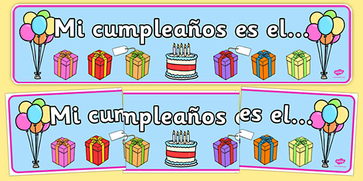 Cursive Birthday Board Banner Spanish (teacher made)