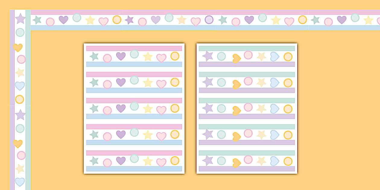 Pretty Pastels Theme Bulletin Board Borders (teacher made)