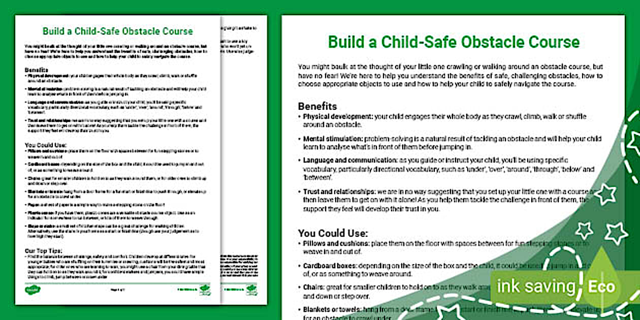 Building a Child-Safe Obstacle Course: Information Sheet for Parents ...