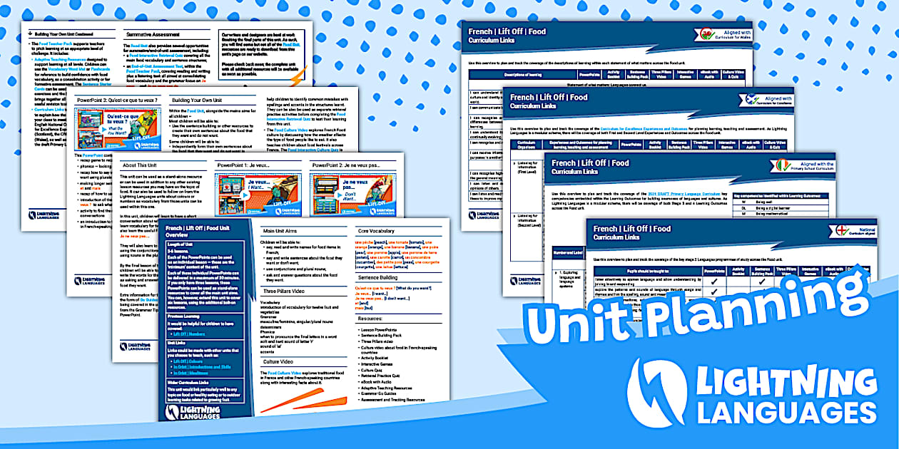 👉 Lift Off French Food Unit Planning and Curriculum Links