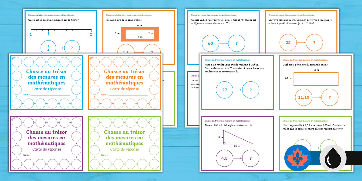 Maths Treasure Hunt French (teacher made) - Twinkl