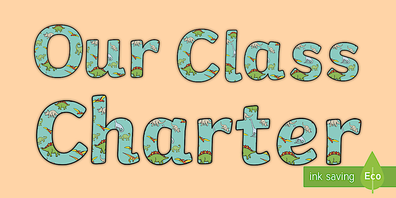 Our Class Charter Dinosaur-Themed Display Lettering - Twinkl
