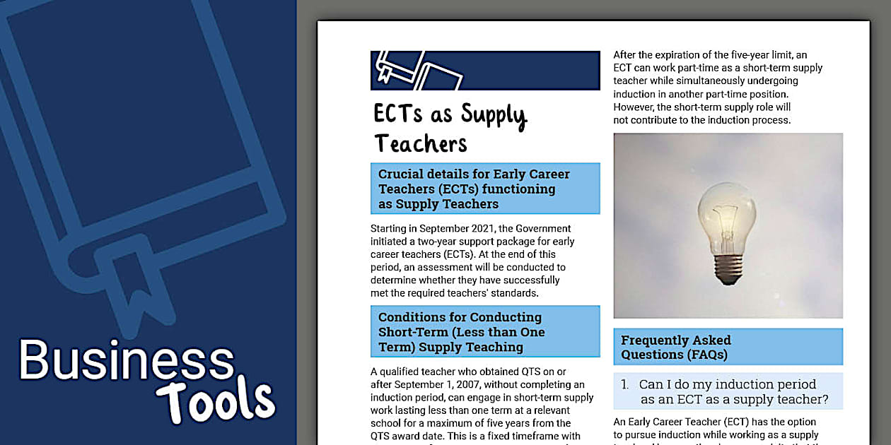 ECTs as Supply Teachers Information Sheet (teacher made)