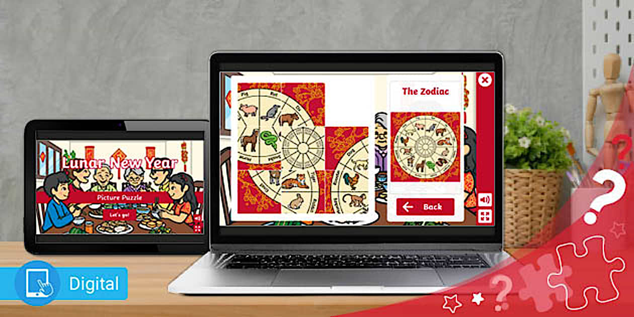 Lunar New Year Picture Slider Puzzle - Twinkl - Kids Puzzles
