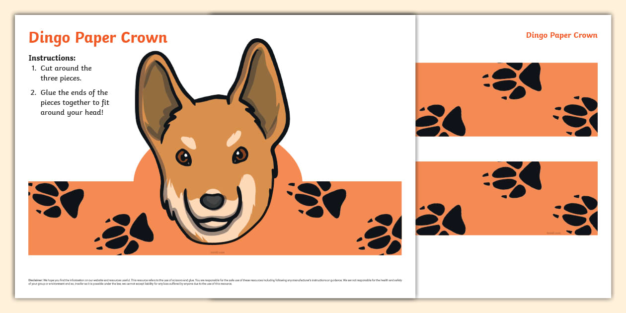 Dingo Paper Crown Craft (teacher made) - Twinkl