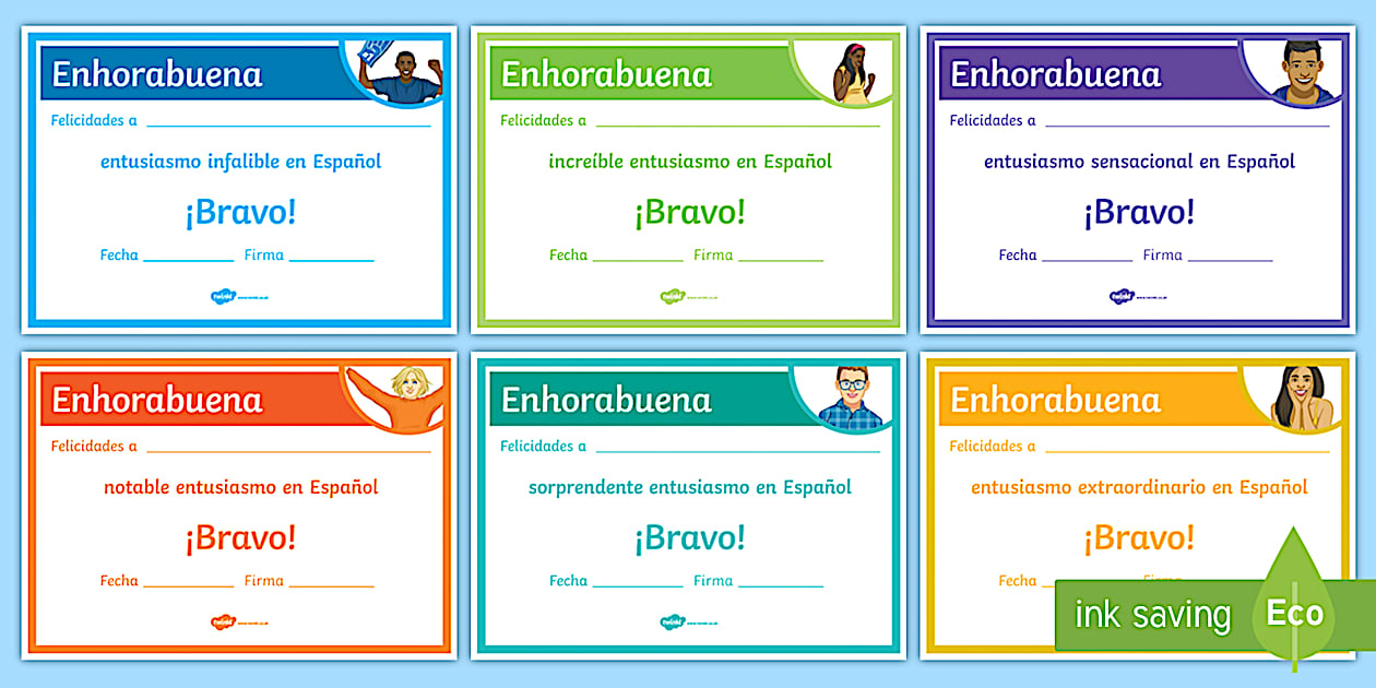 End-of-Year Enthusiasm Award Certificates Spanish - Twinkl