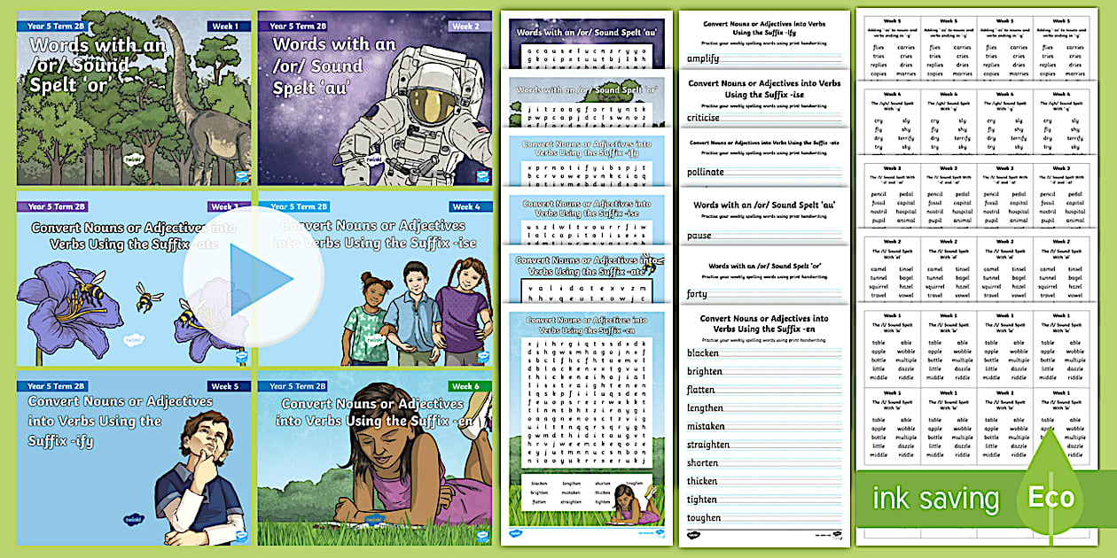 Year 5 Term 2B Bumper Spelling Pack (teacher made) - Twinkl