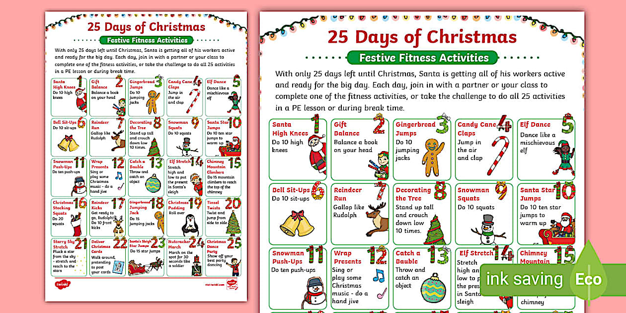 25 Festive Fitness Activities for PE | Save time planning