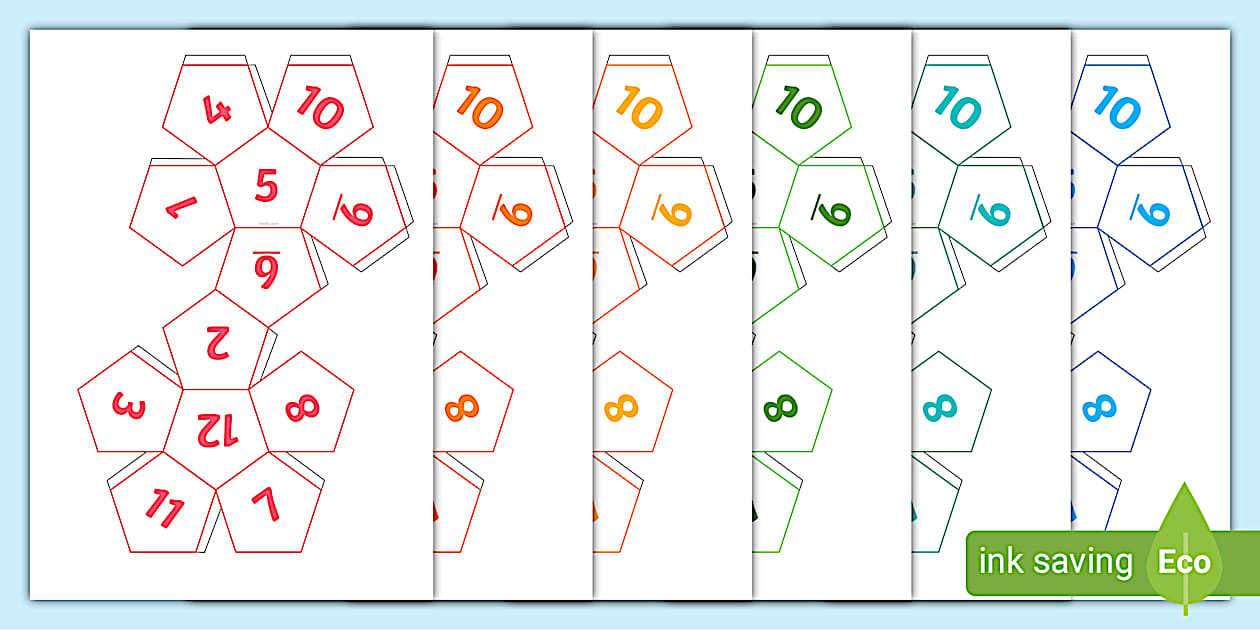 12 Sided Dice Template Printable | Twinkl (teacher made)