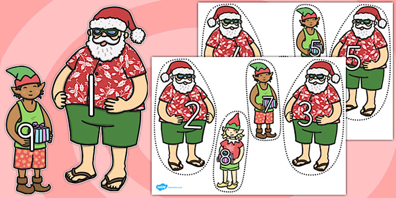 Number Bonds To 10 Matching Activity Santa And Elves - australia