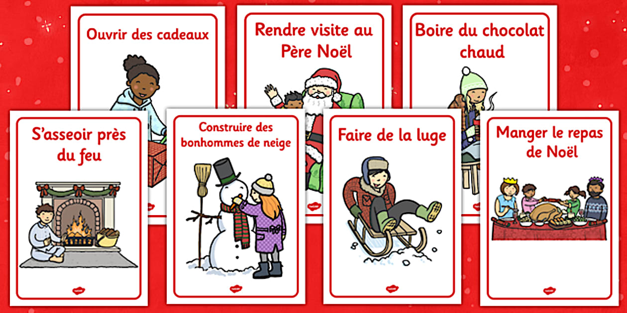 Winter Activities Posters French (teacher made) - Twinkl