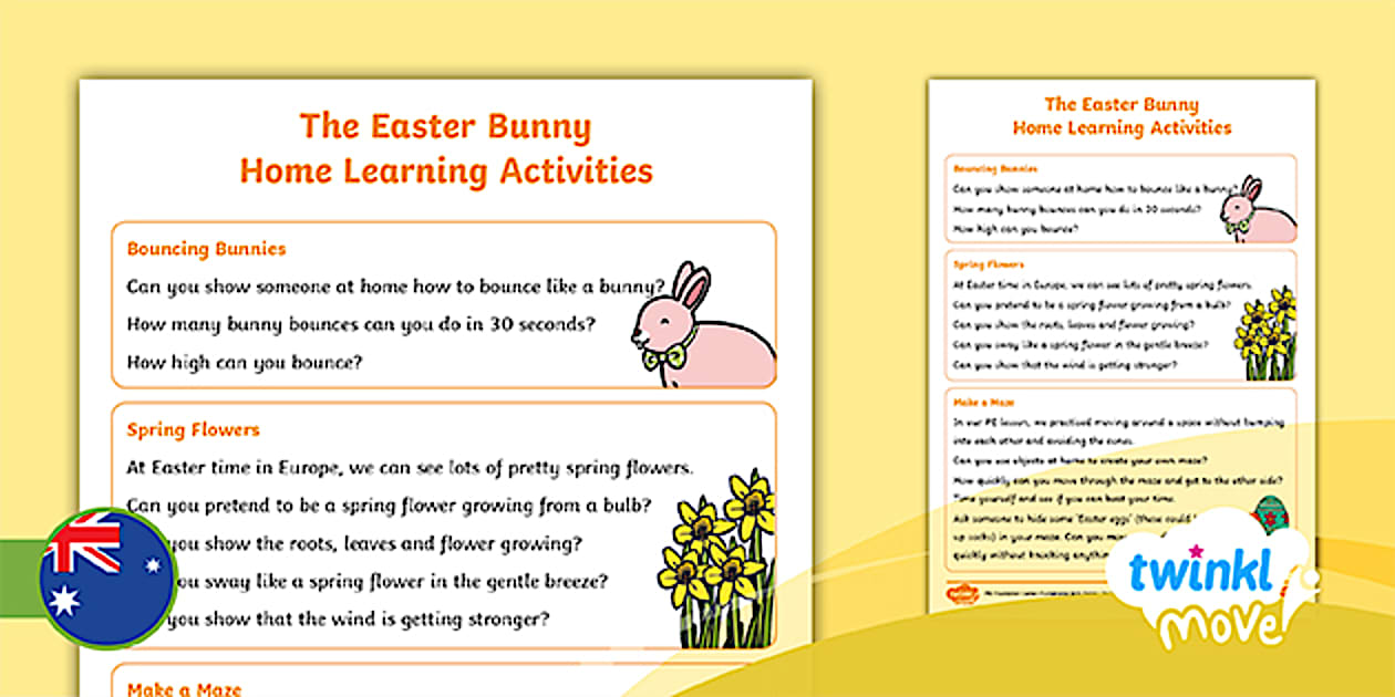 Move PE Foundation Fundamental Skills: The Easter Bunny Home Learning Tasks