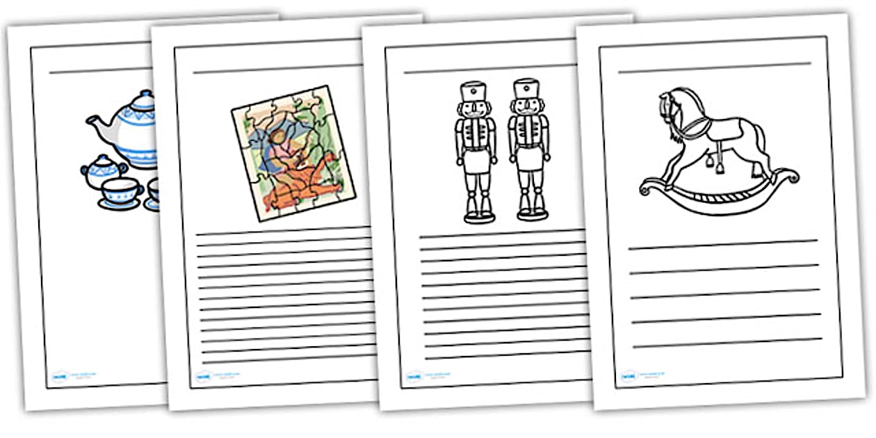 Black and White Victorian Toys Writing Frames (teacher made)