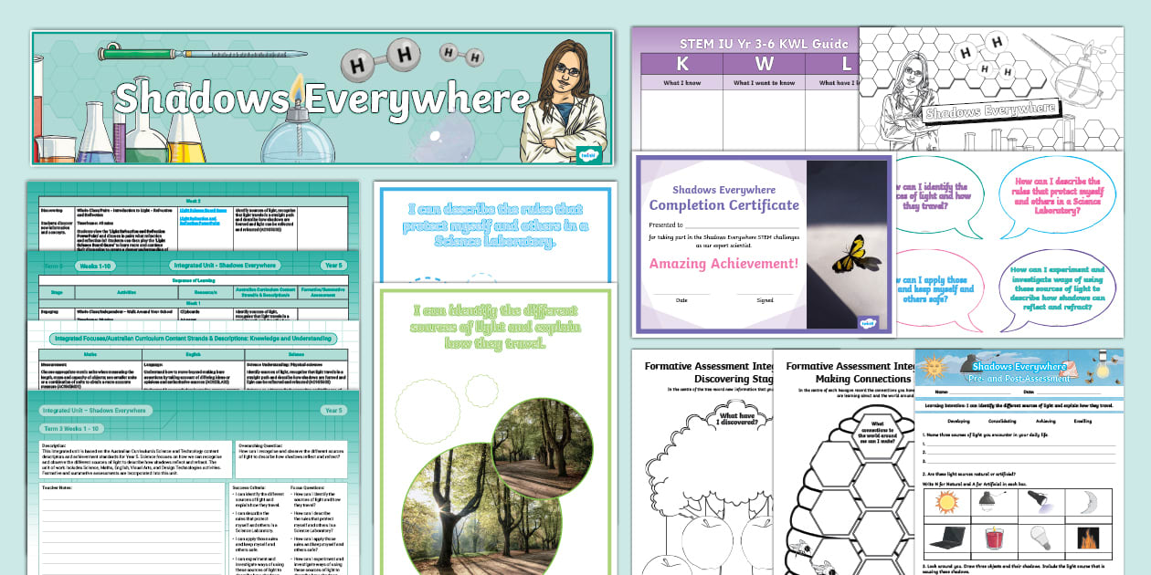 STEM IU Yr 5 Shadows Everywhere Display Pack - Twinkl