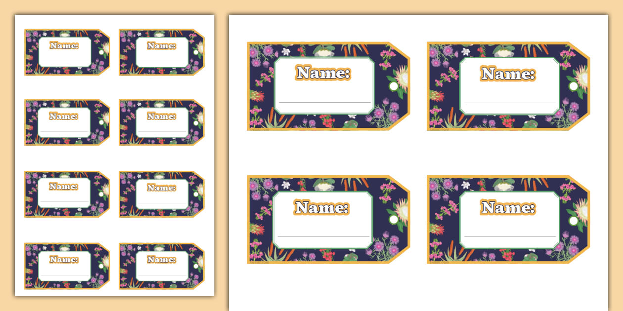 Fynbos-Themed Name Tags (professor feito) - Twinkl