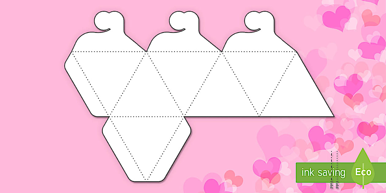 Simple Flower Valentine's Gift Box Paper Craft - Twinkl