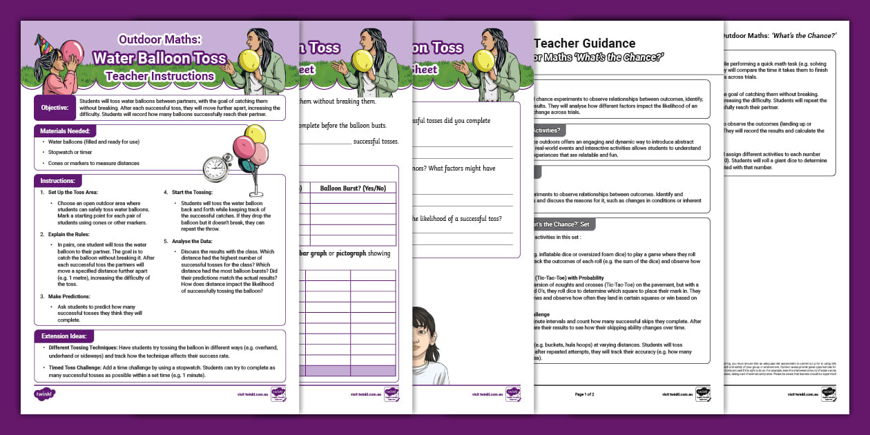 Outdoor Maths: Water Balloon Toss (teacher made) - Twinkl
