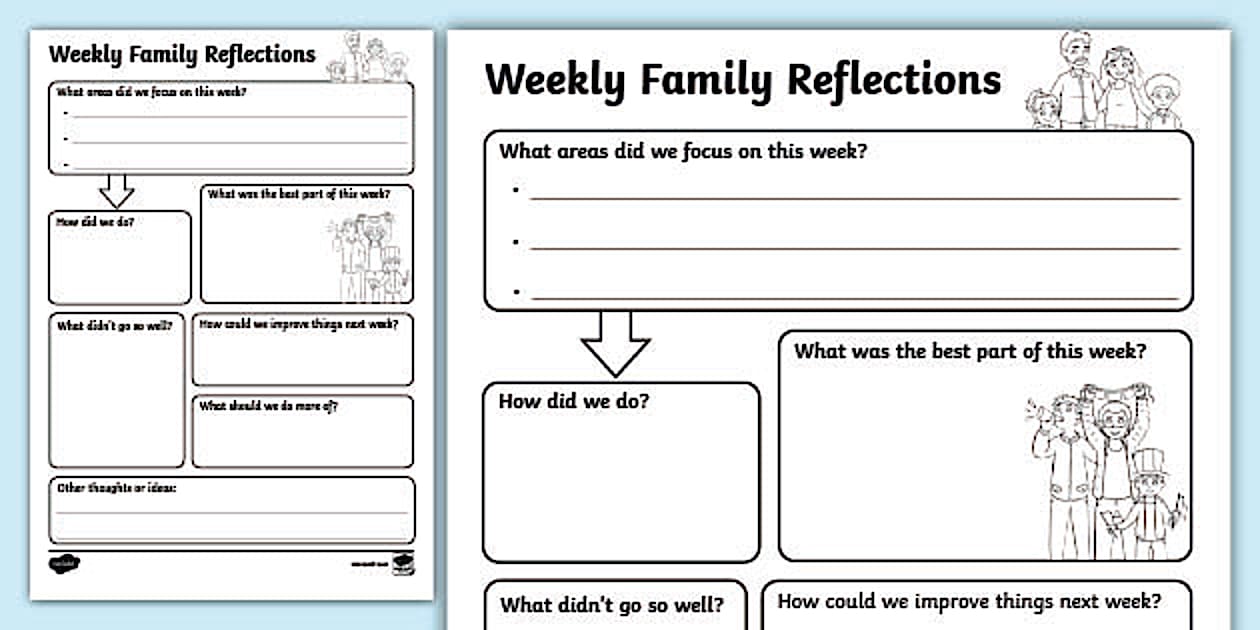 Weekly Family Reflection Sheet - Parents
