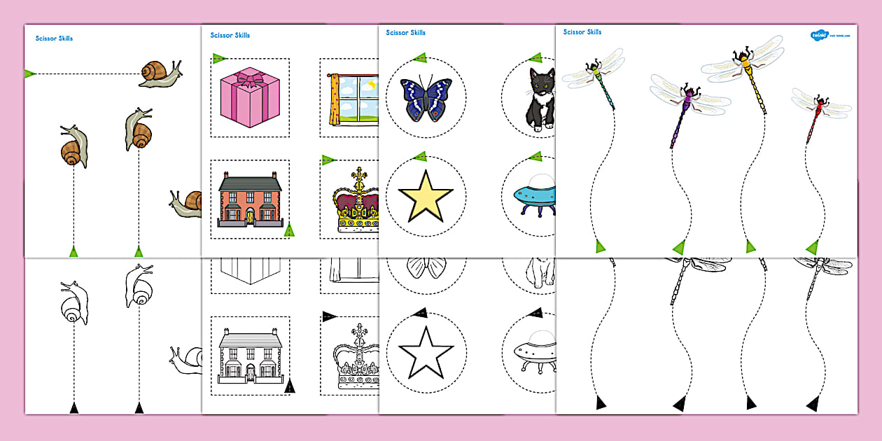 Scissor Cutting Skills Worksheet - Twinkl