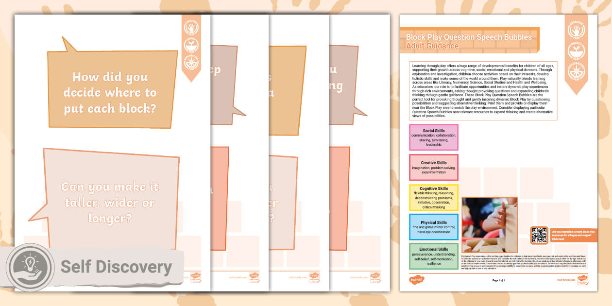 Block Play Question Speech Bubbles (teacher made) - Twinkl