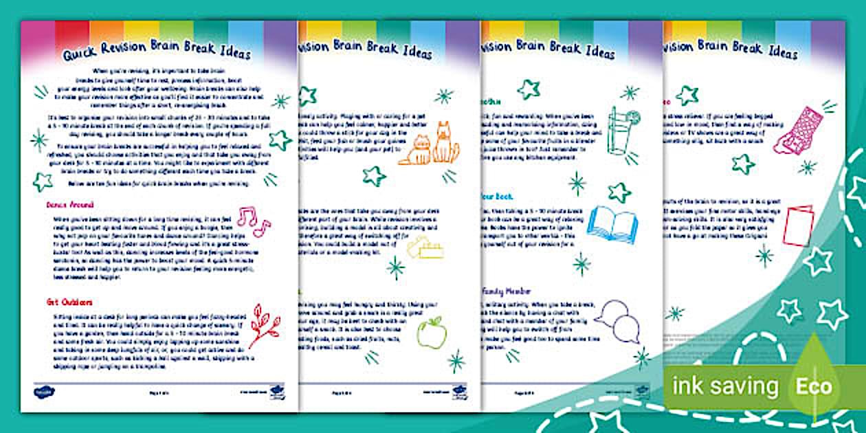Exam Preparation: Quick Revision Brain Break Ideas - Twinkl