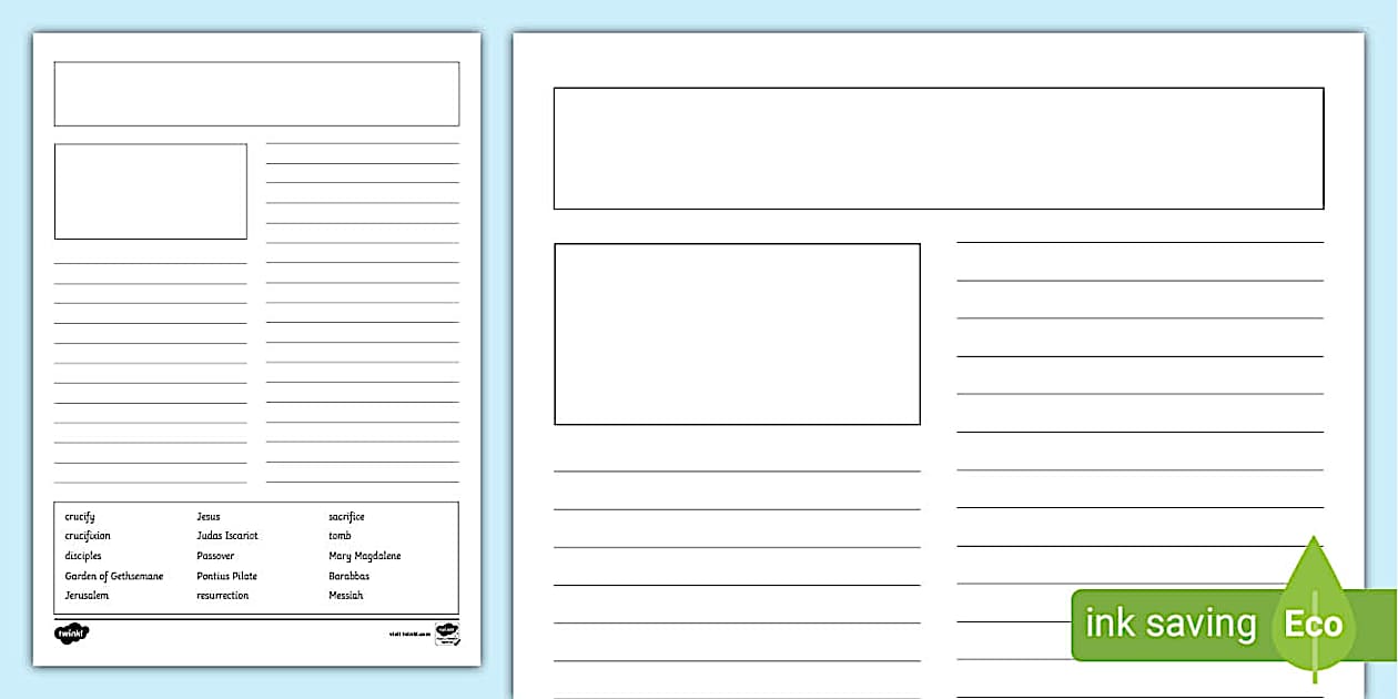 Easter Newspaper Article Writing Activity (teacher made)