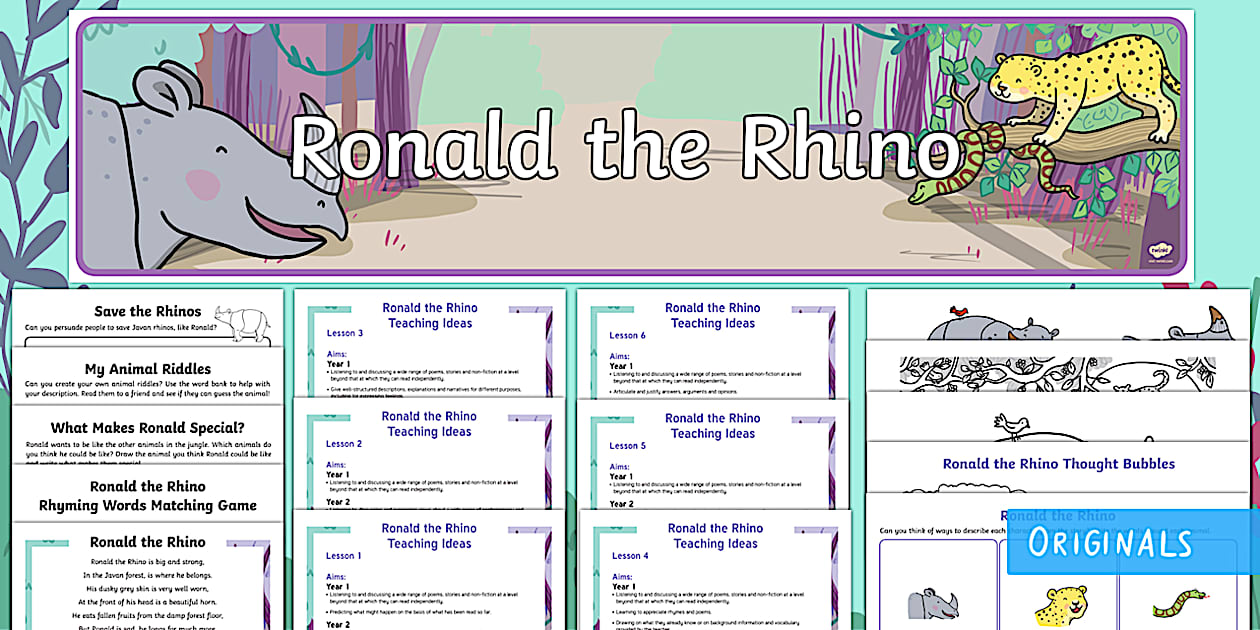 Ronald the Rhino Lesson Teaching Pack (teacher made)
