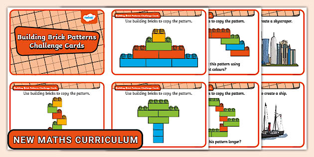 Building Brick Patterns Challenge Cards (Teacher-Made)