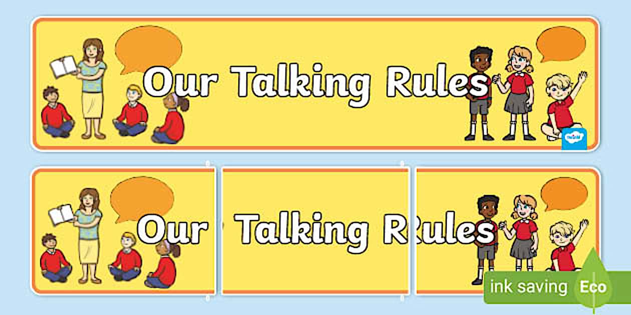 'Our Talking Rules' Display Banner (teacher made) - Twinkl