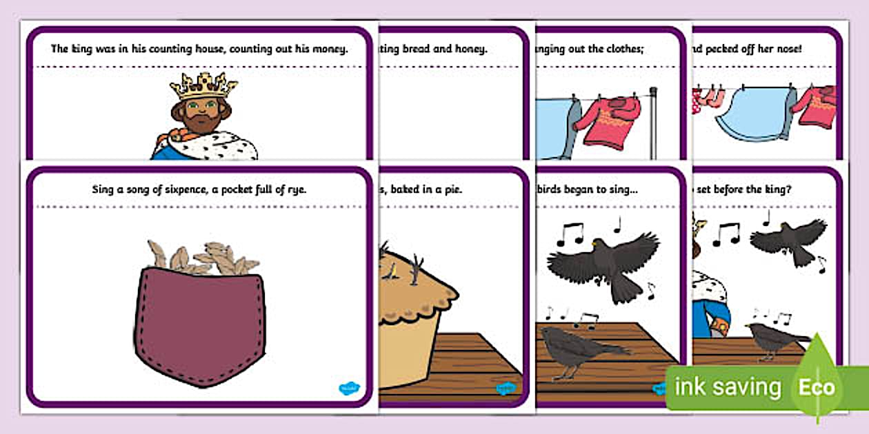 Sing a Song of Sixpence Sequencing (A4) (Teacher-Made)