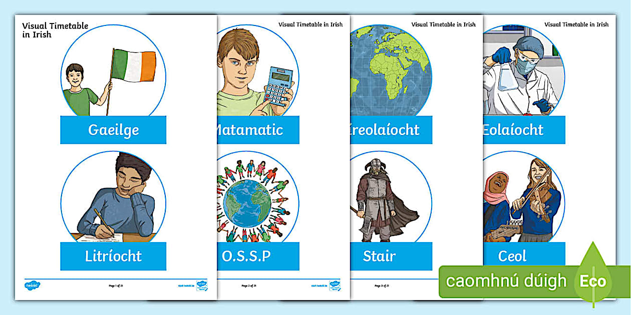 Visual Timetable Gaeilge (teacher made) - Twinkl