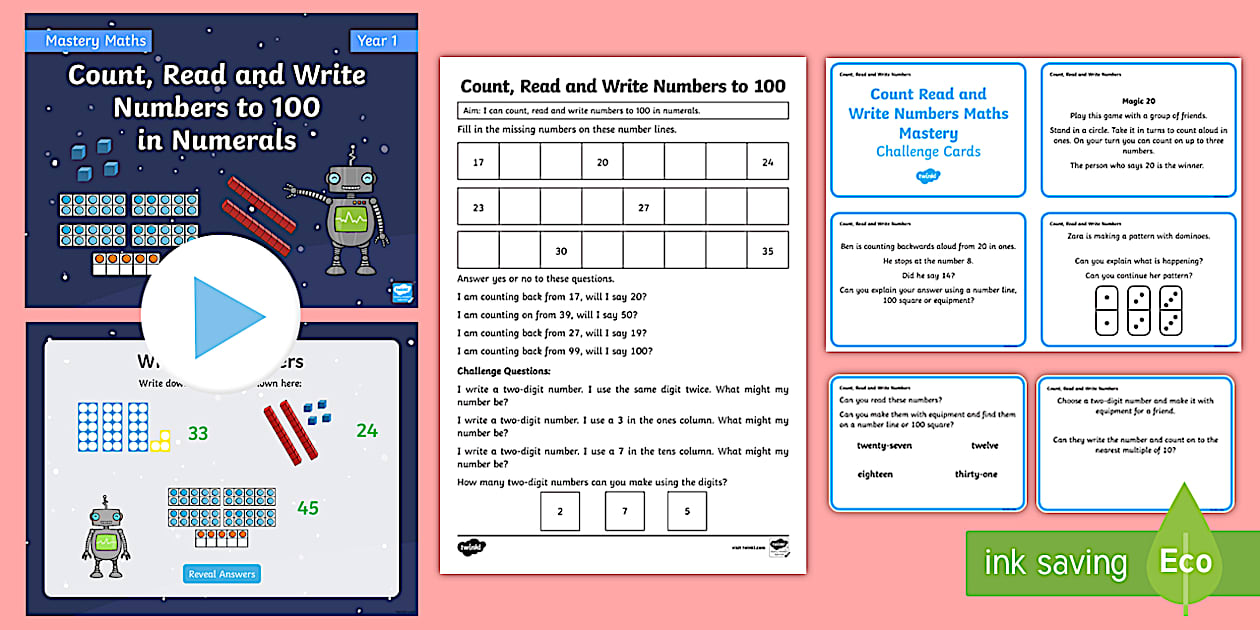 Year 1 Count Read And Write Numbers Maths Mastery Bumper Pack