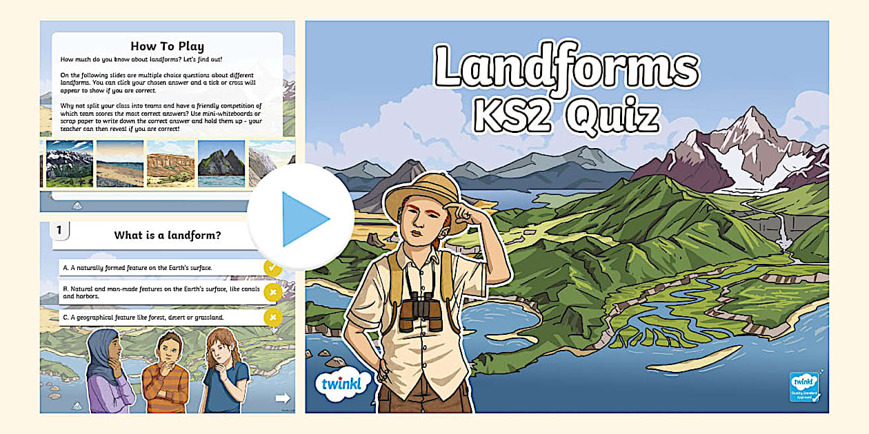 Landforms Quiz - Geography - KS2 - Twinkl