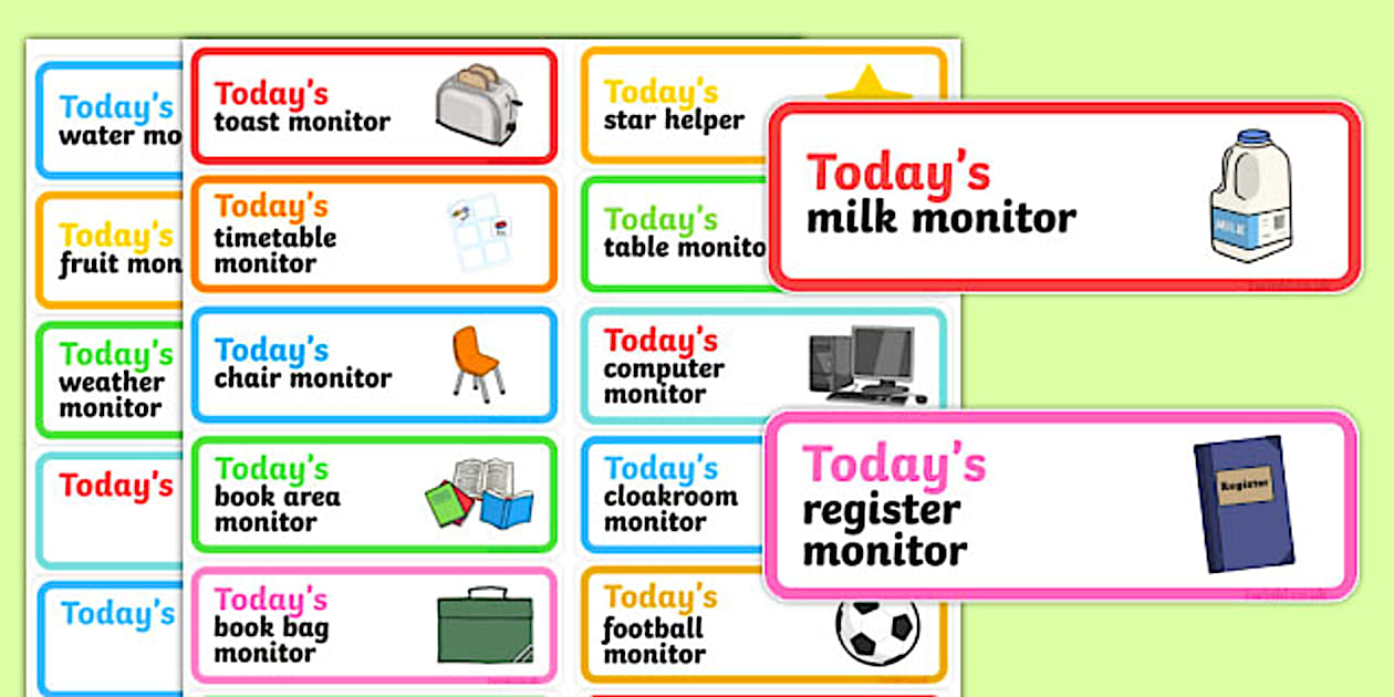 👉 Classroom Monitor Stickers (teacher made) - Twinkl