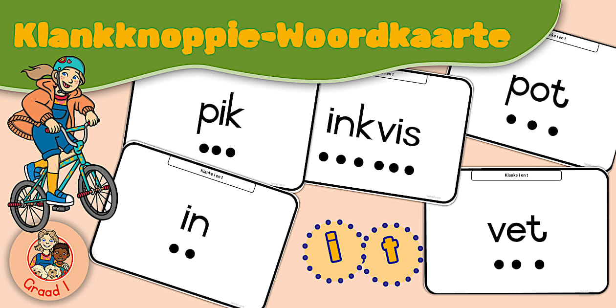 Graad 1, Kwartaal 1 Klankknoppie-Woordkaarte: Klanke i