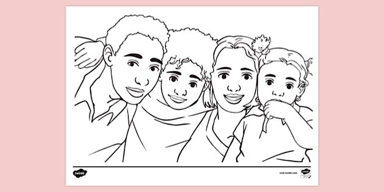 My Family Colouring Page | Colouring Sheets
